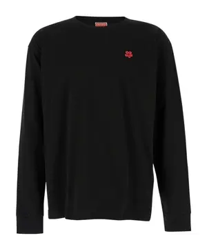 Kenzo Boke Embroidered Long-sleeved T-shirt - Black