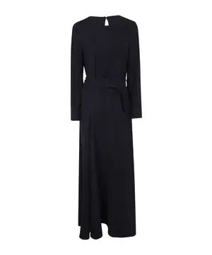 P.a.r.o.s.h Belted Flared Dress - Black