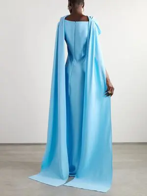 Oscar De La Renta Embellished Gown With Gem Neckline