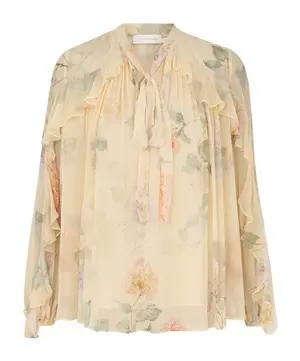 Zimmermann Floral Ruffle Blouse