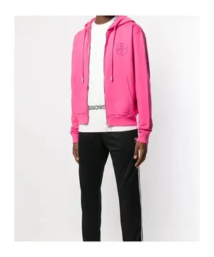 Off-White Bright Diamond Zipper Casual Jacket - Pink