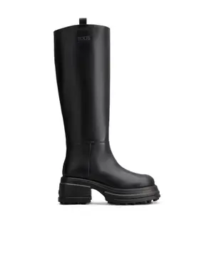 TOD'S Logo Embossed Knee-high Boots