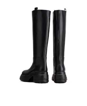 TOD'S Logo Embossed Knee-high Boots