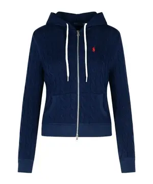 Polo Ralph Lauren Polo Ralph Lauren Cable-Knit Full-Zip Hooded Cardigan Navy