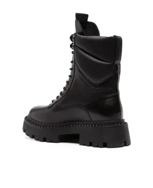 Ash Lace-up Combat Boots With Thick Soles