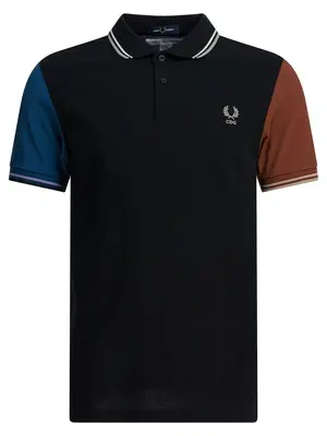 Comme Des Garçons Colour-block Polo Shirt - Black