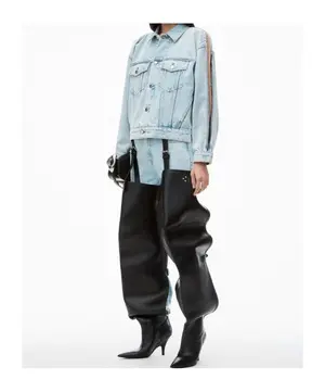 Alexander Wang Logo Patch Denim Trucker Jacket