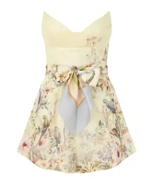 Zimmermann Printed Tie-waist Jumpsuit - Nude