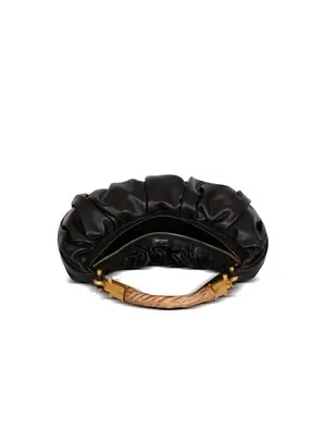 Balmain Ruched Shoulder Bag - Black