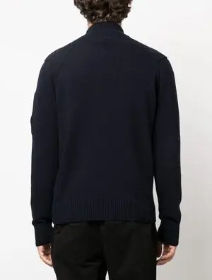 C.P. COMPANY Mock Neck Zip Up Sweater