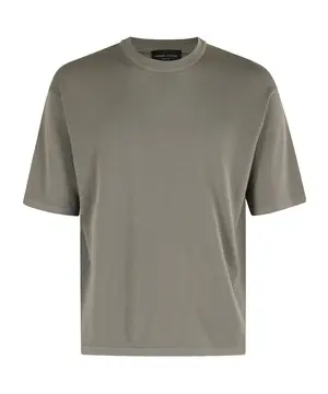 ROBERTO COLLINA Round-neck Logo T-shirt - Gray