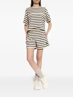 Moncler Striped Logo Detail T-shirt - White/blue