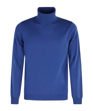 ROBERTO COLLINA Long Sleeve Turtleneck Sweater - Blue