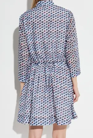 Tory Burch Printed Mini Shirt Dress - Blue