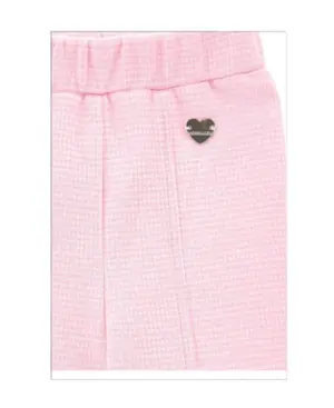 Monnalisa Heart Appliqué Houndstooth Track Pants