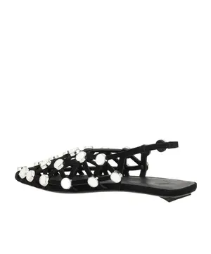 Attico The Grid Slingback Ballerina Flats - Black