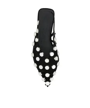Attico The Grid Slingback Ballerina Flats - Black
