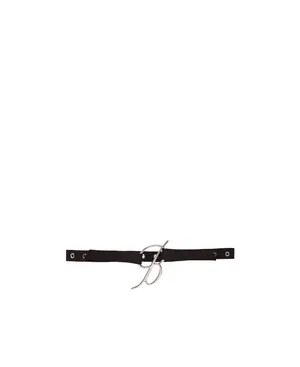 Blumarine Logo Buckle Leather Belt - Black