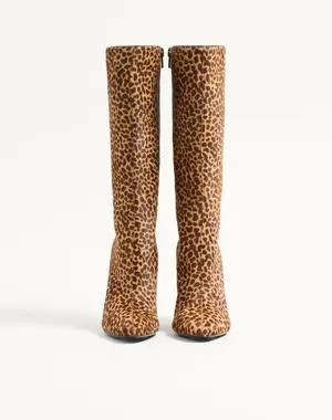 Valentino Garavani Hotty Boot In Pony-effect Calfskin - Brown