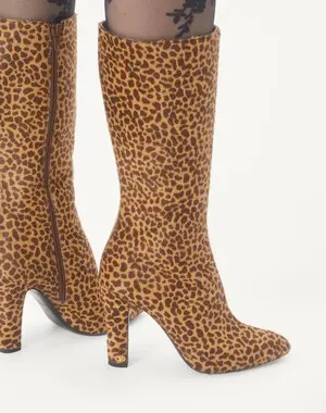 Valentino Garavani Hotty Boot In Pony-effect Calfskin - Brown