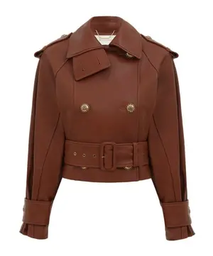 Zimmermann Hypnotic Belted Leather Jacket - Tan
