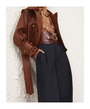 Zimmermann Hypnotic Belted Leather Jacket - Tan