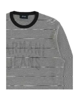 Emporio Armani Striped Logo Crewneck Sweater