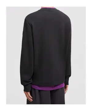 Moncler Logo Printed Crewneck Sweatshirt - Black