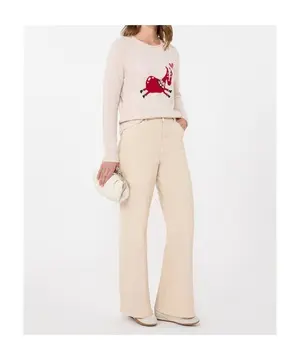 Max Mara Medina Wide Leg Trousers - Sand-colored
