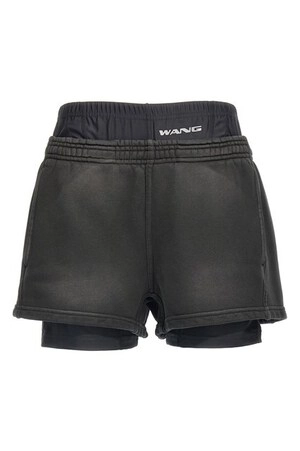 Alexander Wang Layered Elasticated-waist Shorts - Faded Black