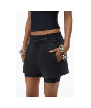 Alexander Wang Layered Elasticated-waist Shorts - Faded Black