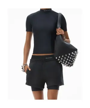 Alexander Wang Layered Elasticated-waist Shorts - Faded Black