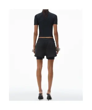 Alexander Wang Layered Elasticated-waist Shorts - Faded Black