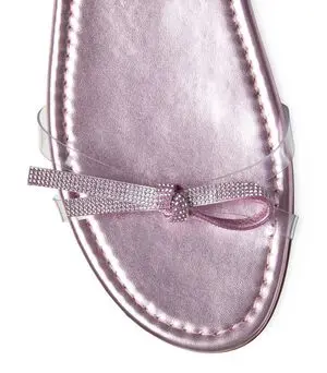 STUART WEITZMAN Embellished Bow Detail Flat Sandals