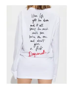 Dsquared2 Slogan Printed Long-sleeved Mini Dress