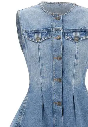 ROTATE BY BIRGER CHRISTENSEN Flared Denim Vest - No