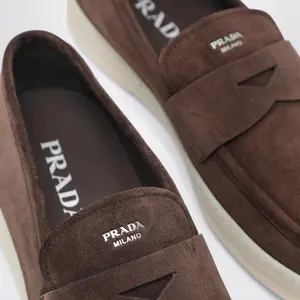 Prada Suede Lifestyle Loafers - Dark Brown