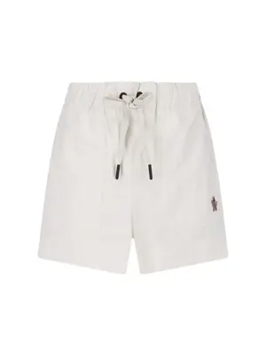Moncler Elasticated Logo Shorts - Cream