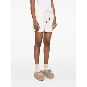 Moncler Elasticated Logo Shorts - Cream