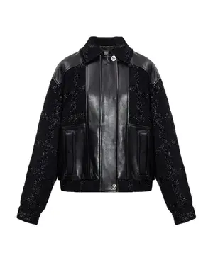 Versace Long-sleeved Leather Jacket With Medusa Head Detail