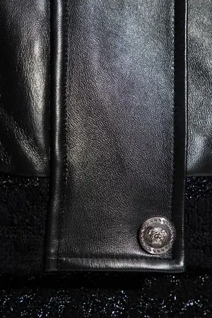 Versace Long-sleeved Leather Jacket With Medusa Head Detail