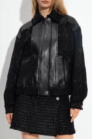 Versace Long-sleeved Leather Jacket With Medusa Head Detail