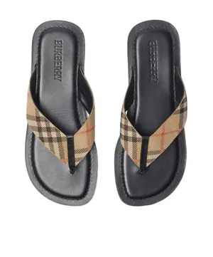 Burberry Checked Pavilion Slip-on Slides - Sand-colored