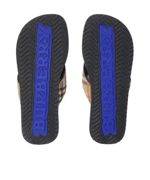 Burberry Checked Pavilion Slip-on Slides - Sand-colored