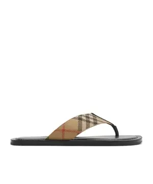 Burberry Burberry Checked Pavilion Slip-On Slides Sand-colored