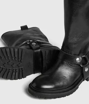GOLDEN GOOSE Kurt Buckled Studded Boots - Black
