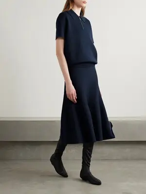 Khaite Peplum-hem Knitted Skirt
