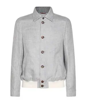 Brunello Cucinelli Brunello Cucinelli Long-Sleeved Button-Up Jacket Grey