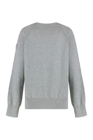 Moncler Cashmere Crew Neck Knitted Sweater - Grey