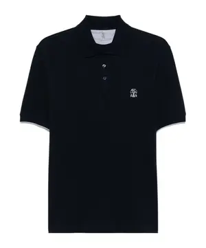 Brunello Cucinelli Logo Detailed Short-sleeved Polo Shirt - Black
